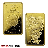 1 Ounce PAMP Legends Azure Gold Bar - Year of the Dragon