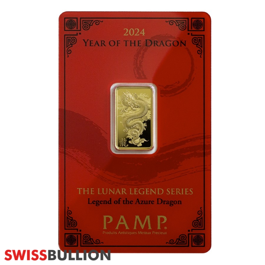 5 Gram PAMP Legends Azure Gold Bar - Year of the Dragon